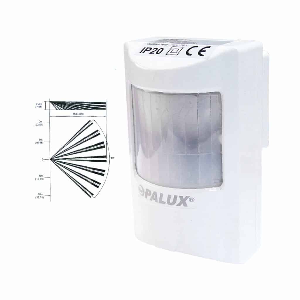 Sensor de Movimiento PIR 15Mts 180° 12VDC ST-38B OPALUX - Mihaba.com