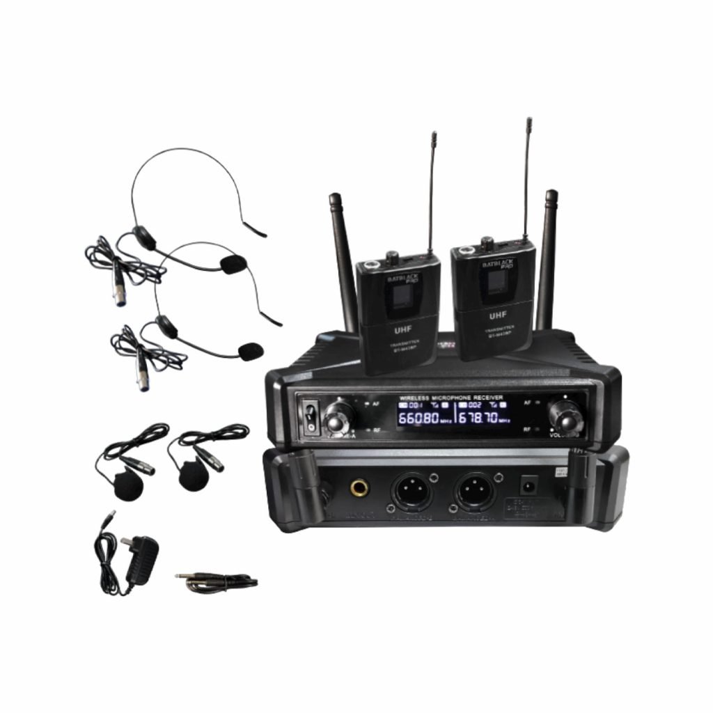 Micrófono Inalámbrico UHF 2 Vinchas Y 2 Solaperos BT-M43BP BATBLACK ...