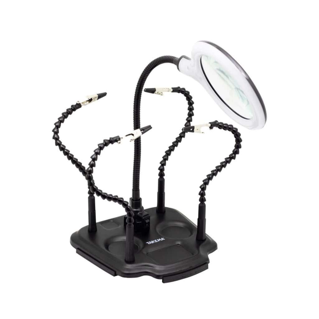 Soporte para Soldar con Lupa, Luz LED y Pinzas ZD-11M-2 TAKEMA - Mihaba.com